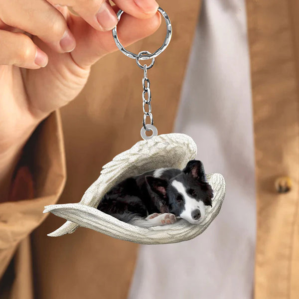 Sleeping Angel Acrylic Keychain Border Collie - Nberd
