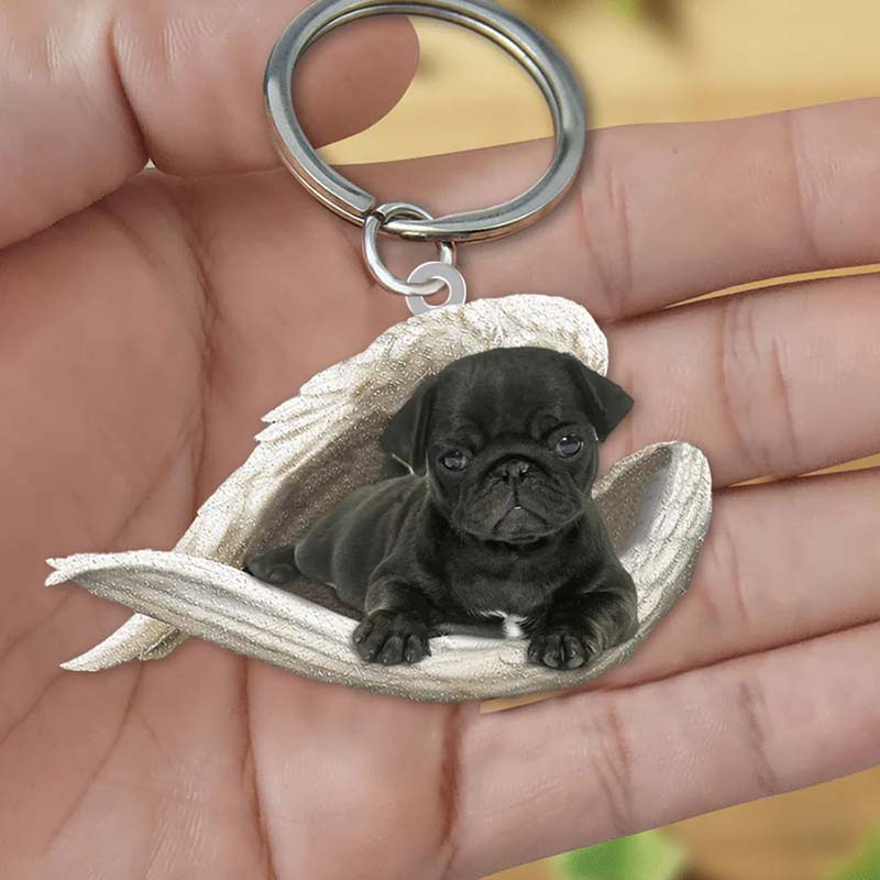 Sleeping Angel Acrylic Keychain Pug SA168 - Nberd