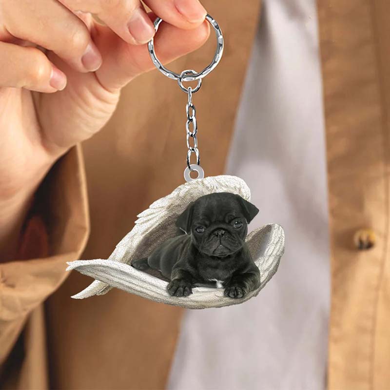 Sleeping Angel Acrylic Keychain Pug SA168 - Nberd