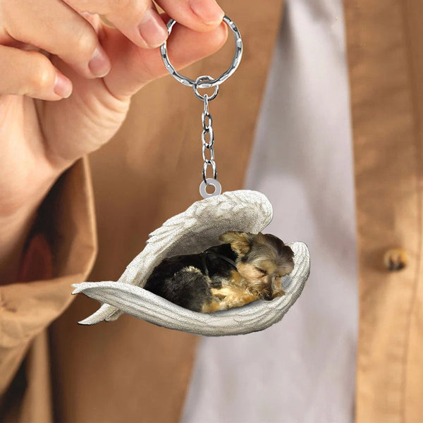 Sleeping Angel Acrylic Keychain Morkie SA172 - Nberd