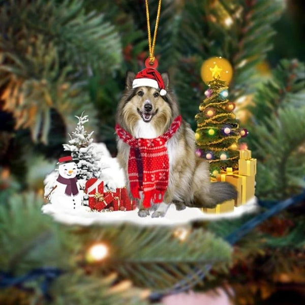 Rough Collie Christmas Ornament SM064 - Nberd