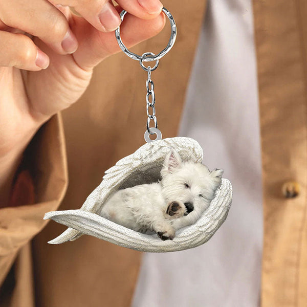 Sleeping Angel Acrylic Keychain West Highland - Nberd