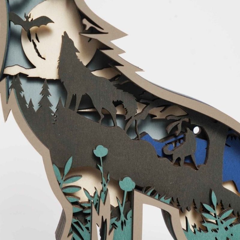 Wolf Carving Handcraft Gift - Nberd